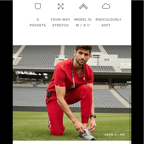 Figs | Pants | Nwt Figs Mens Red Tansen Jogger Scrub Pants Red | Poshmark